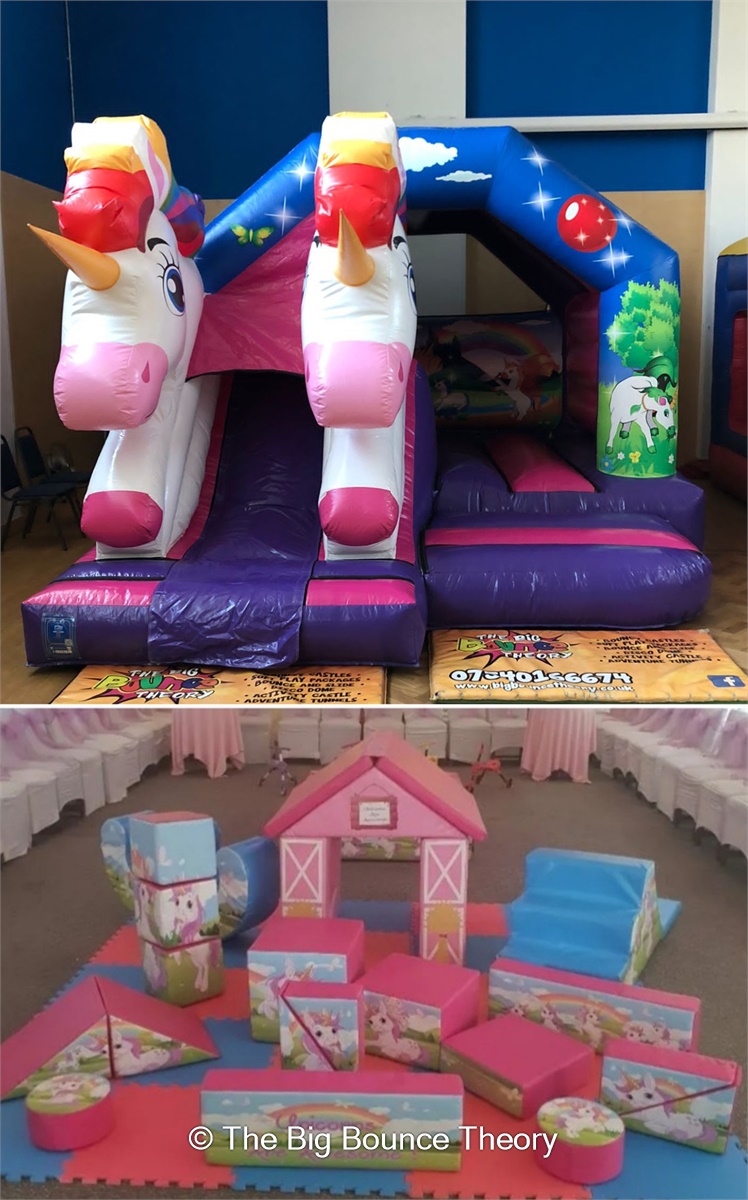 Twin Unicorn Party Package - Bouncy Castle Hire, Soft Play Hire in ...